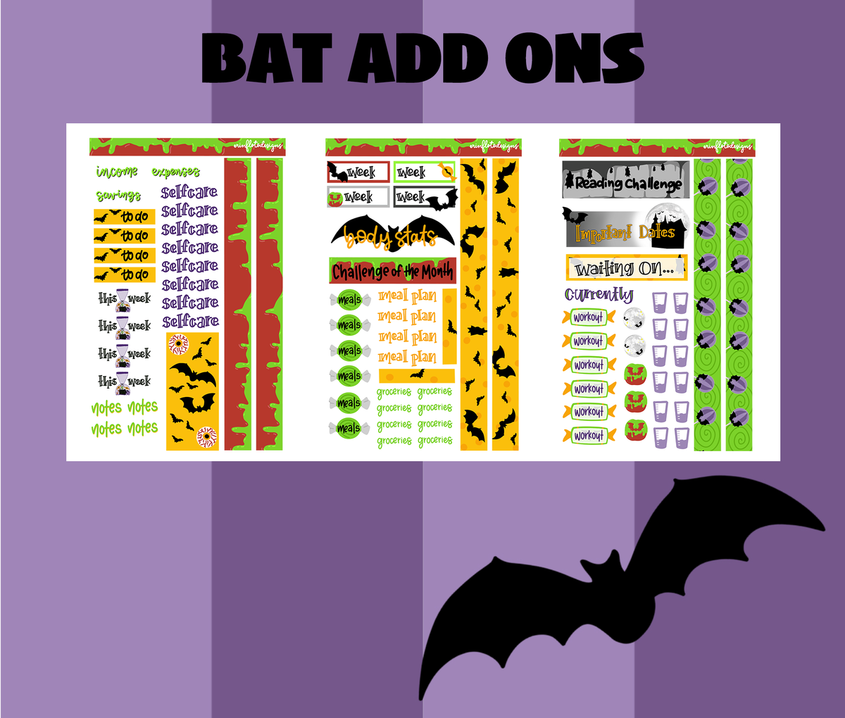 Bat Theme Add Ons Digital Download – Erin Floto Designs