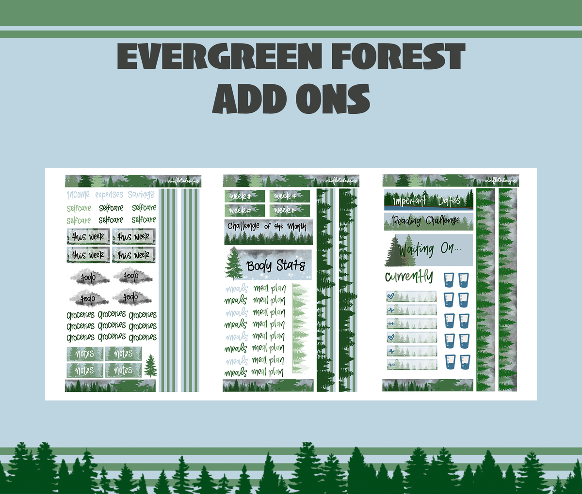 Evergreen Forest Add Ons Digital Download – Erin Floto Designs