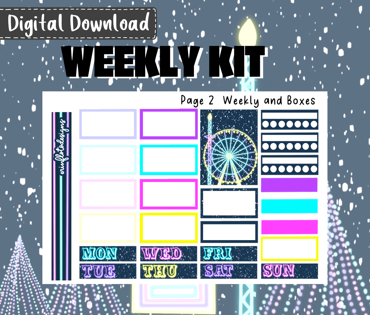 Winter Wonderland Weekly Sticker Kit Digital Download – Erin Floto Designs
