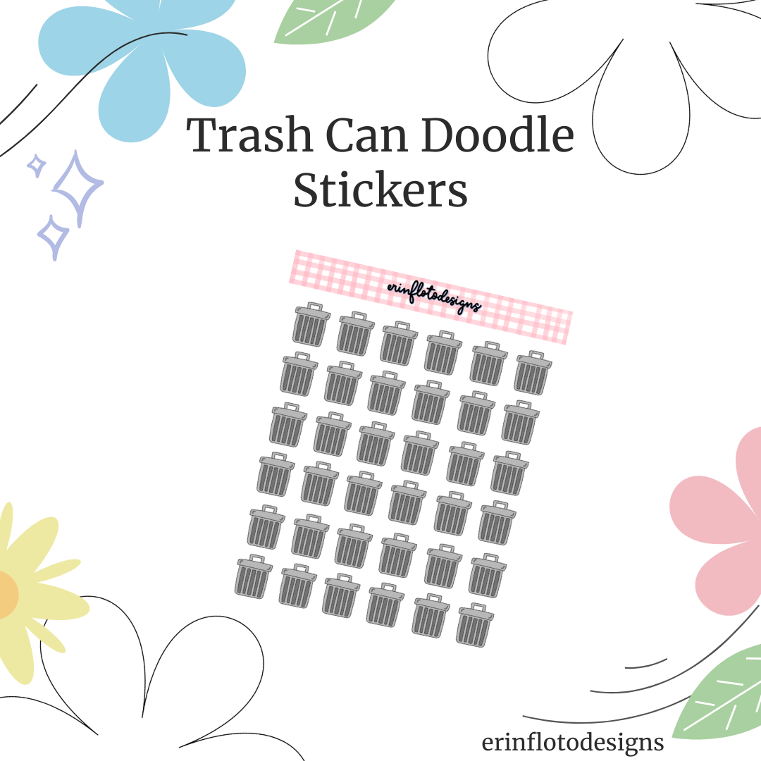 Trash Can Mini Stickers Digital Download – Erin Floto Designs