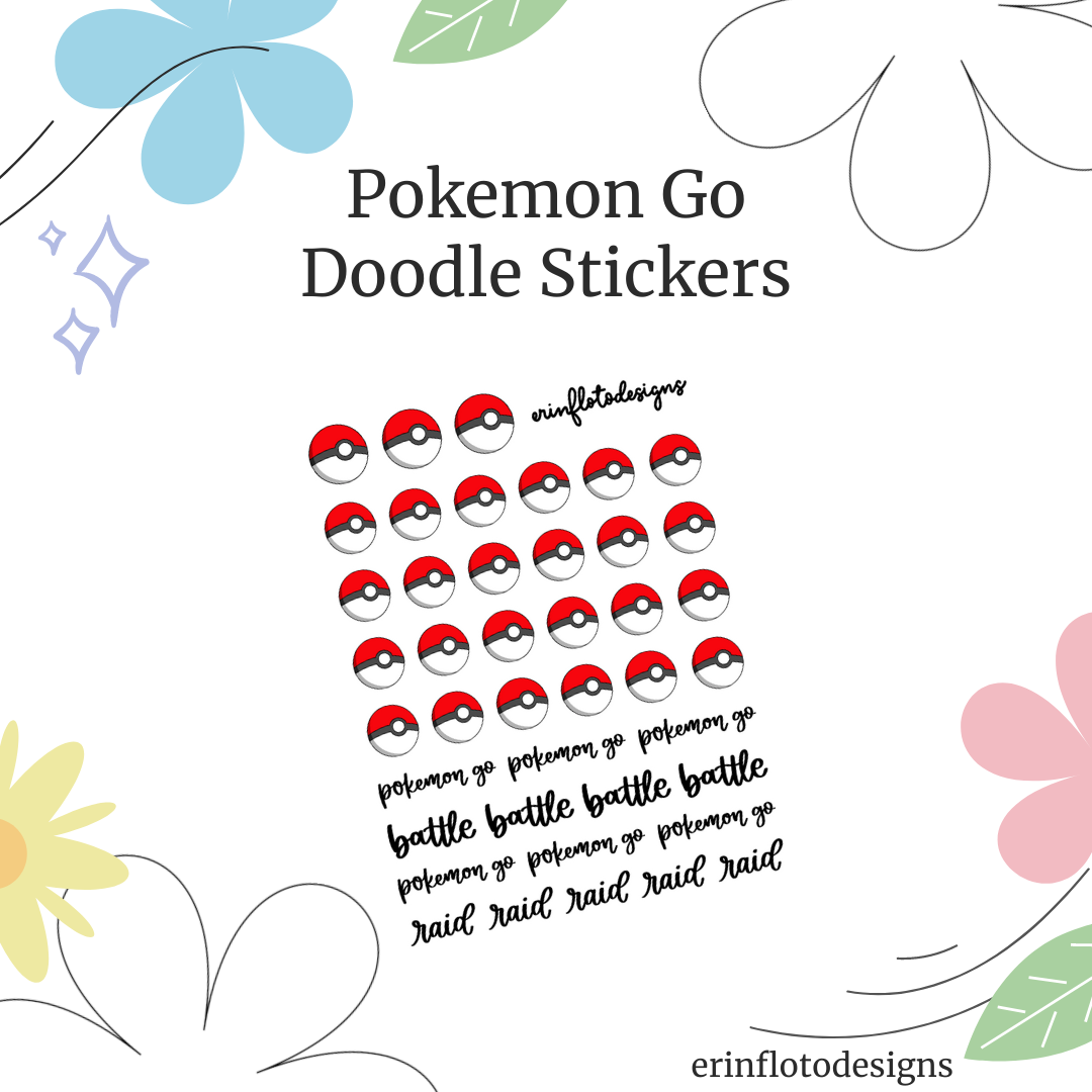 Poke Go Doodle Stickers Digital Download – Erin Floto Designs