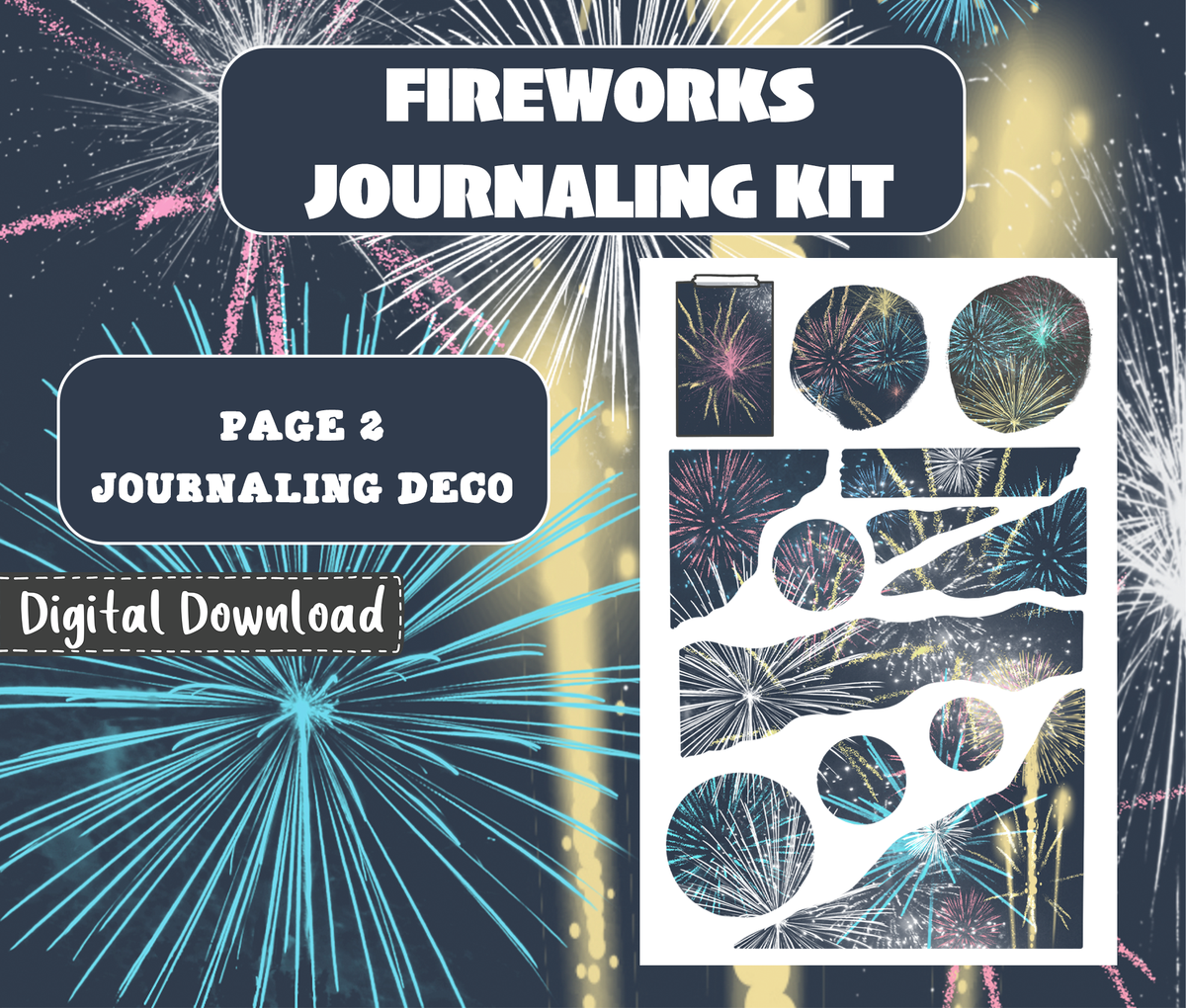 Fireworks Journaling Sticker Kit Digital Download – Erin Floto Designs